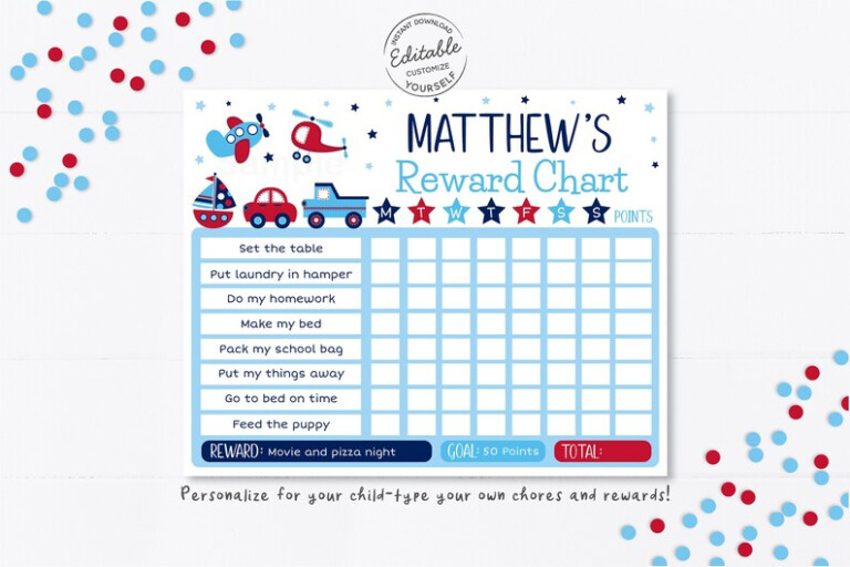 EDITABLE Vehicle Reward Chart Car Truck Airplane Chore Chart Etsy ... EDITABLE Vehicle Reward Chart Car Truck Airplane Chore Chart Etsy ...